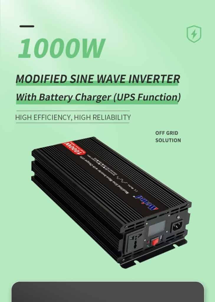 1000W 12 volt inverter modified sine wave with Charger UPS
