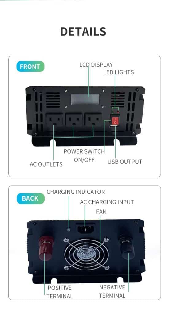 2000 Watt Inverter Modified Sine Wave with Charger UPS