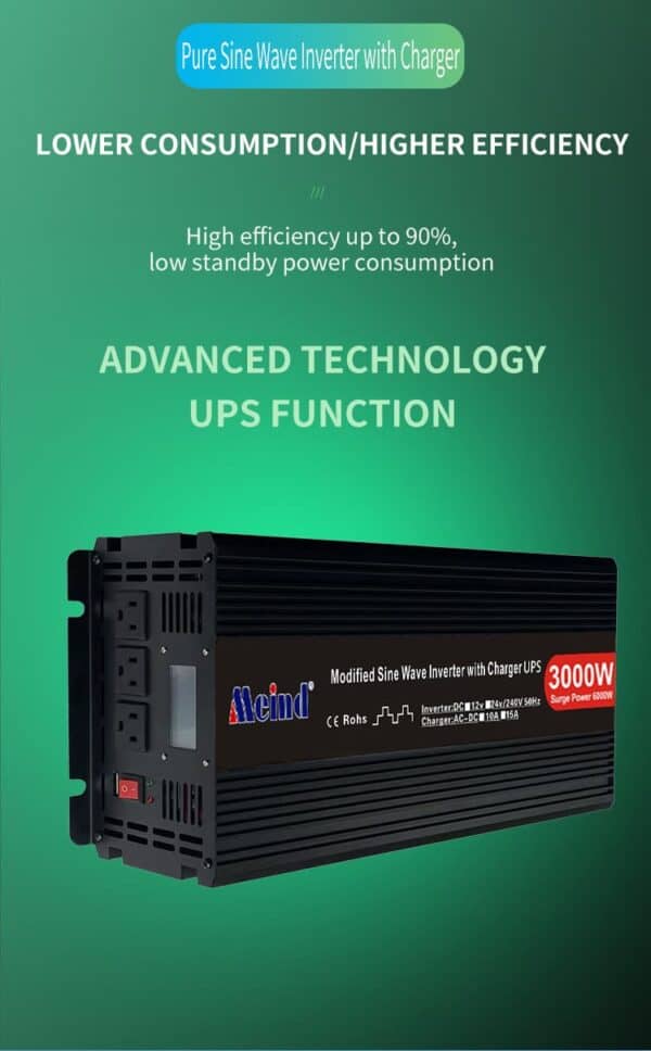 3000W Modified Sine Wave Power Inverter with Charger UPS Factory