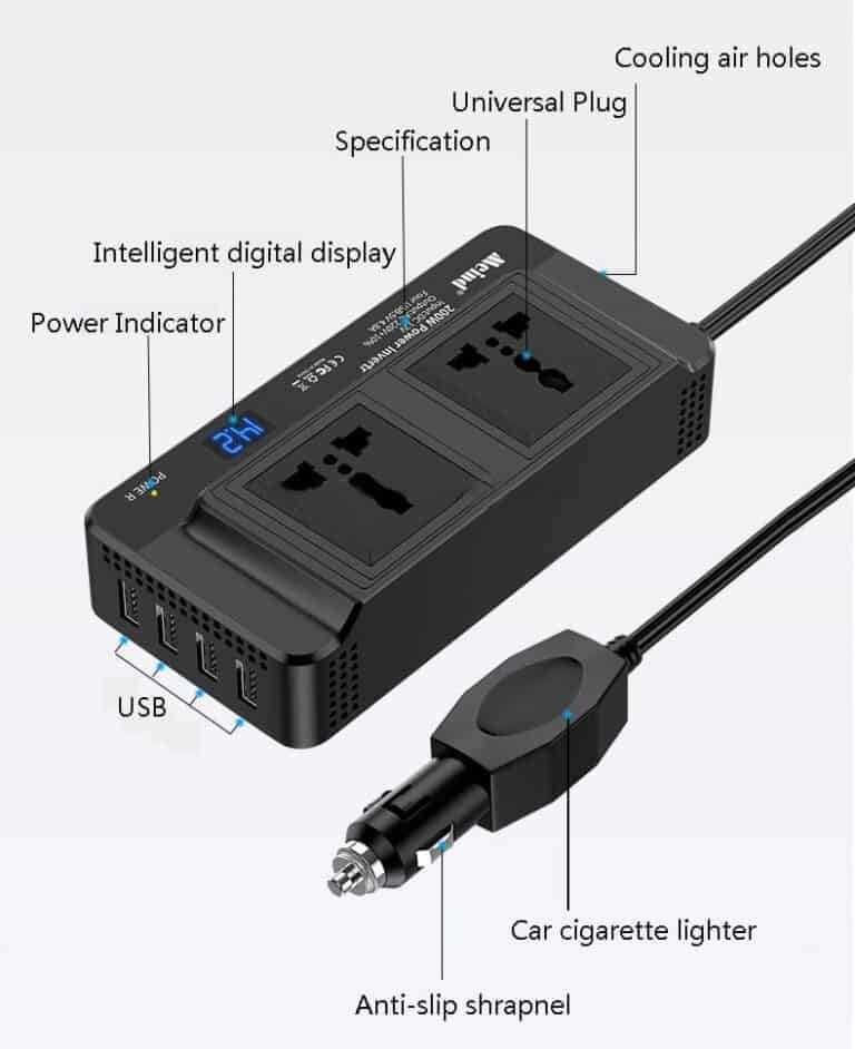 200 watt inverter with 4 USB Ports and 2 AC Sockets Manufacturer